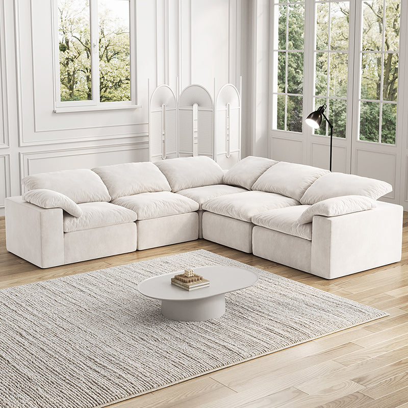 Lkikos Velvet Cloud Sofa 5-Seater L-Shaped Corner Sofa – Vacuum Sealed